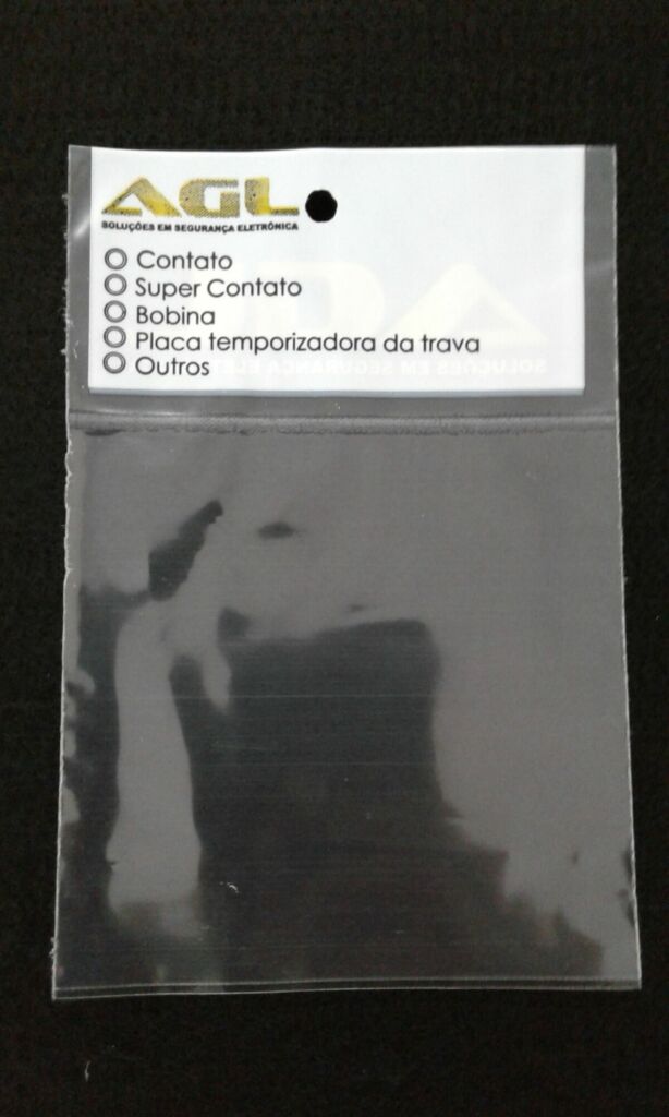 SACO PLÁSTICO PARA PEÇAS DE SEGURANÇA ELETRÔNICA COM SOLAPA E FURO PARA ...